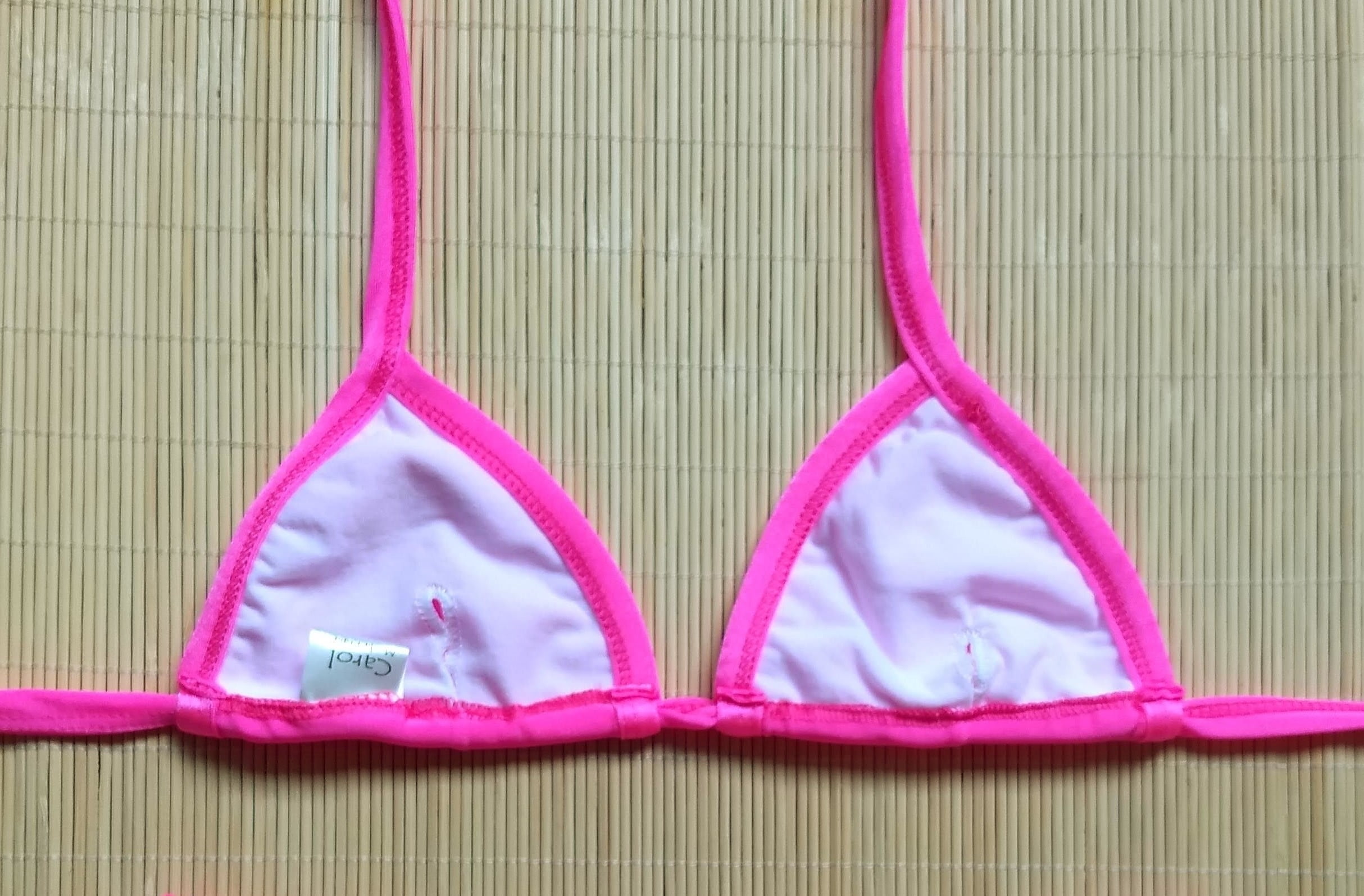 Top Cortininha Rosa Fluor Metálico - Carol Moda Praia