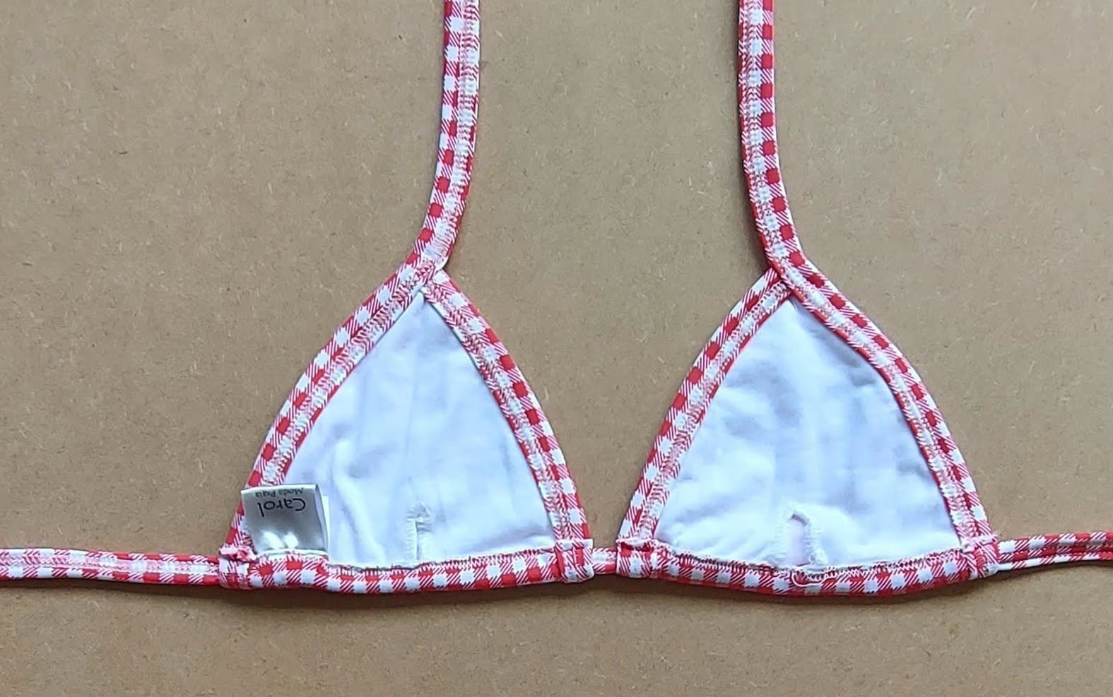 Top Cortininha Vichy Vermelho Carol Moda Praia