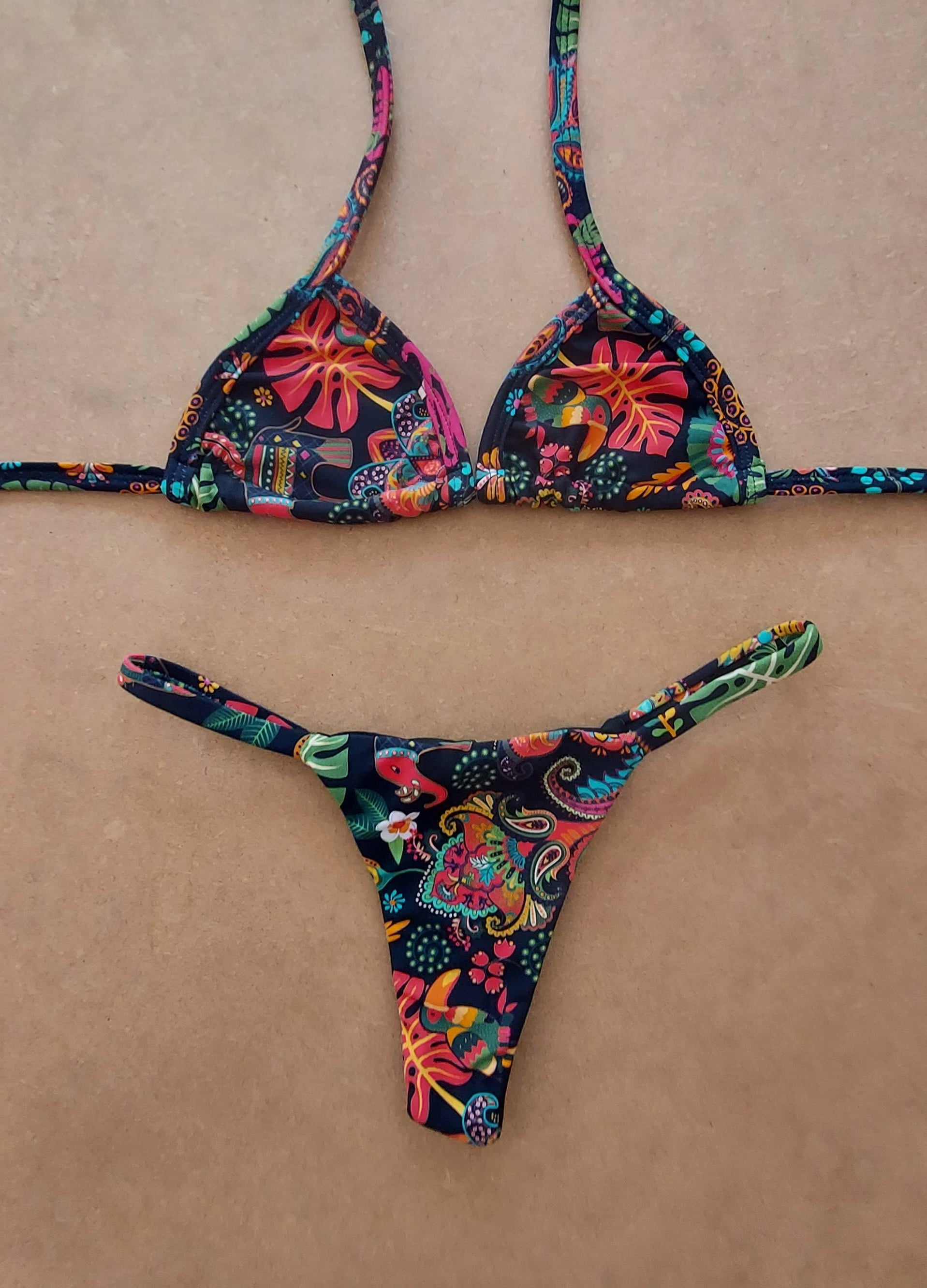 Biquini Fio Dental Fita Ganesha Carol Moda Praia