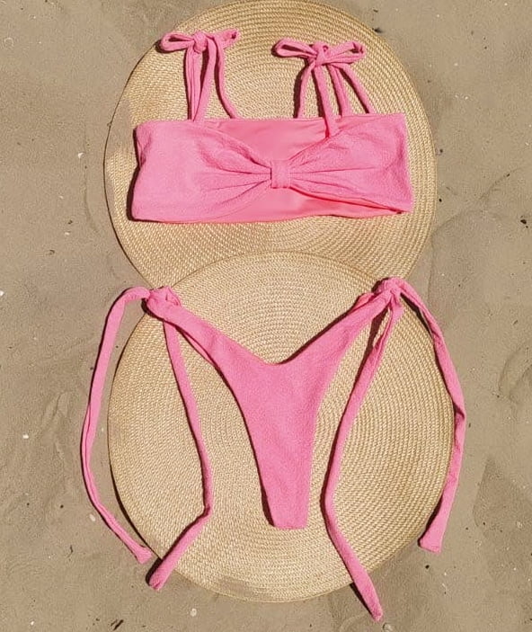 Biquini Romantic Rosa Chiclete Carol Moda Praia