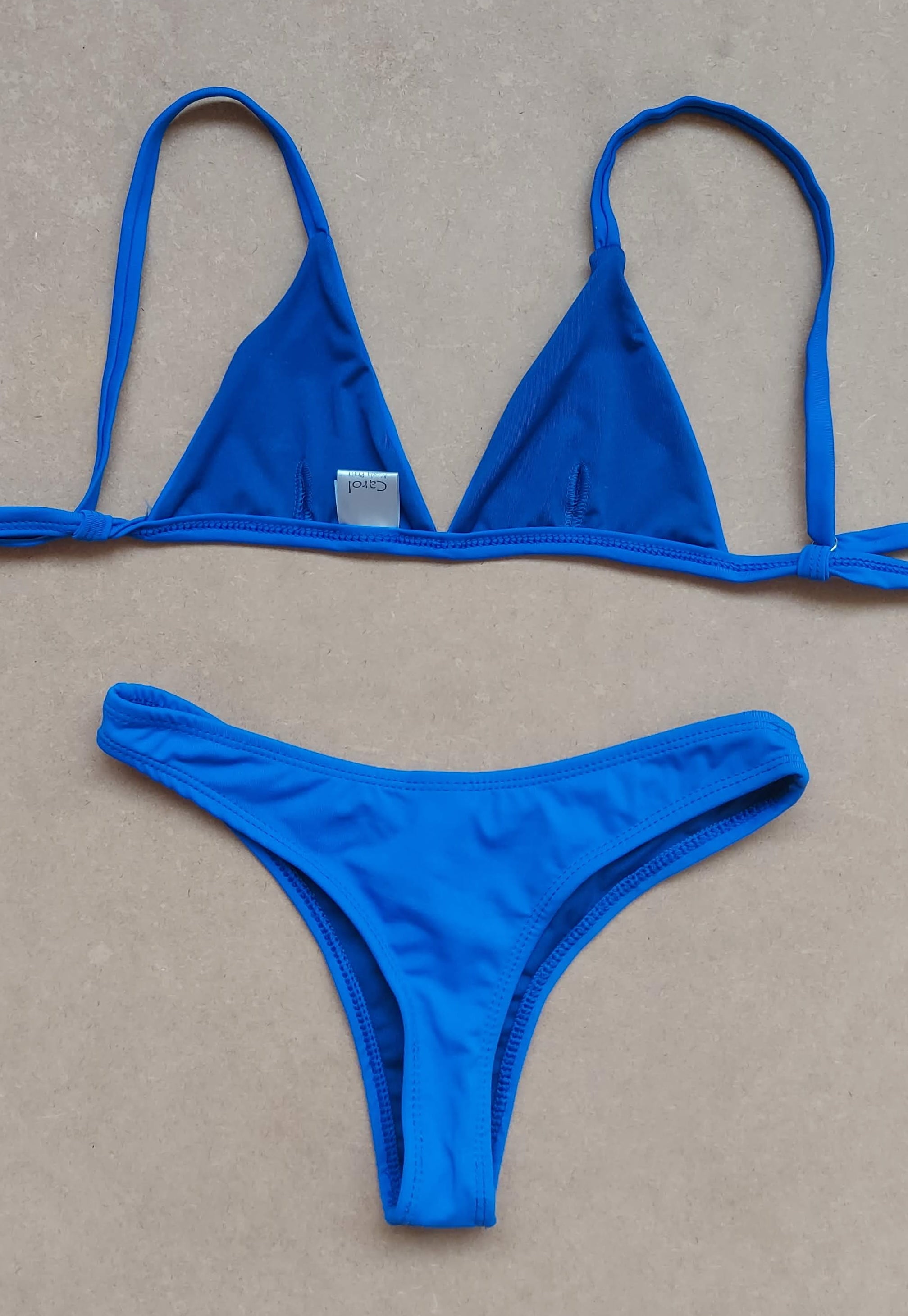 Biquini Triângulo Azul Royal Carol Moda Praia