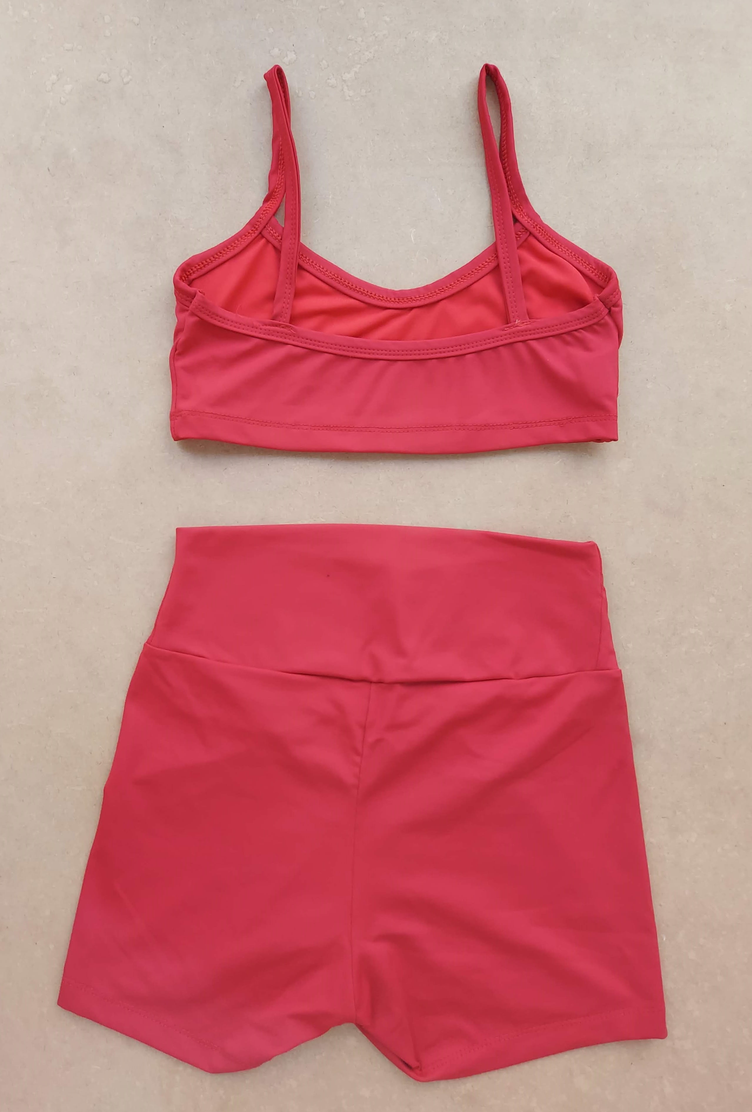 Conjunto Basic Fitness Vermelho - Carol Moda Praia