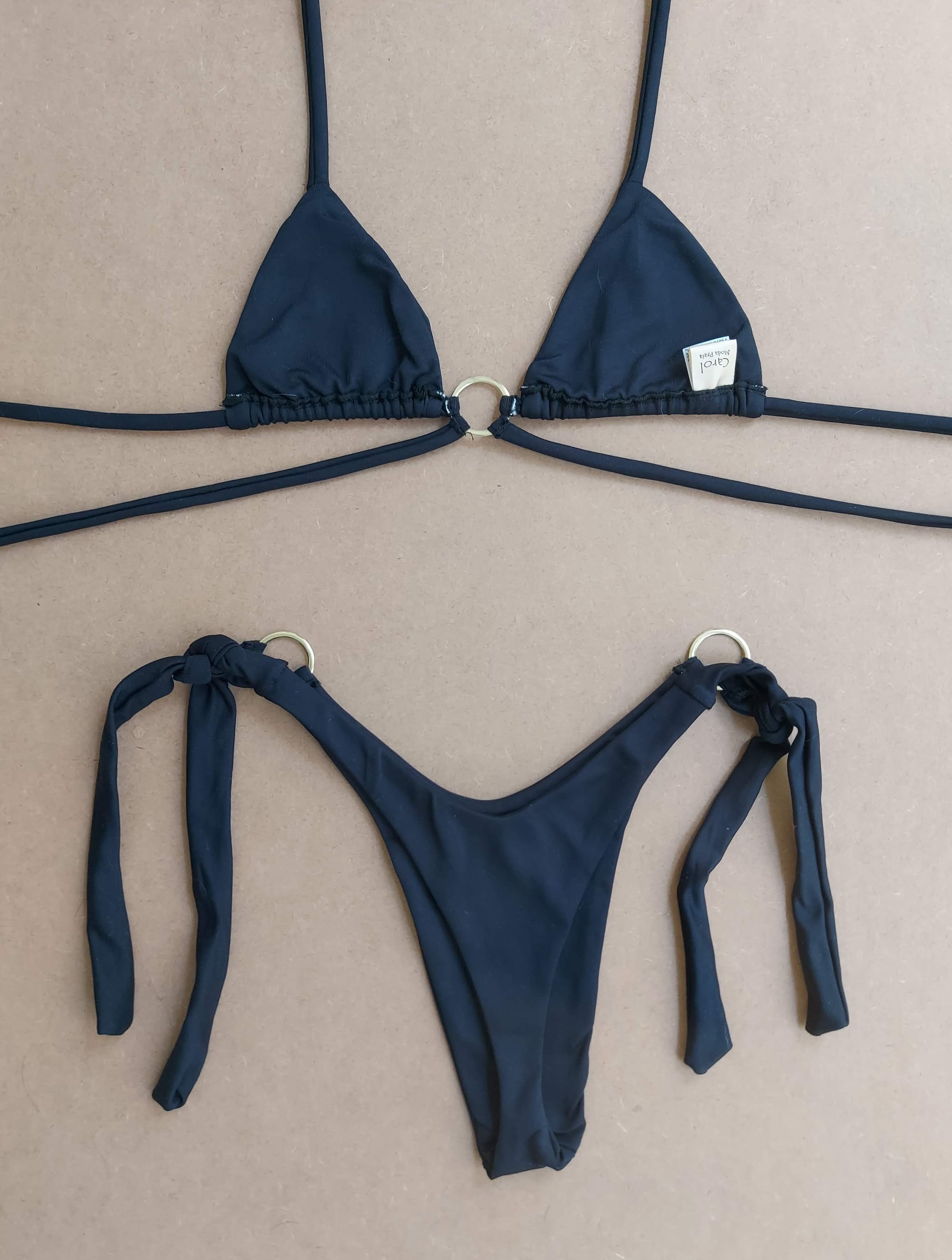 Biquini Sunshine Preto Meryl Carol Moda Praia